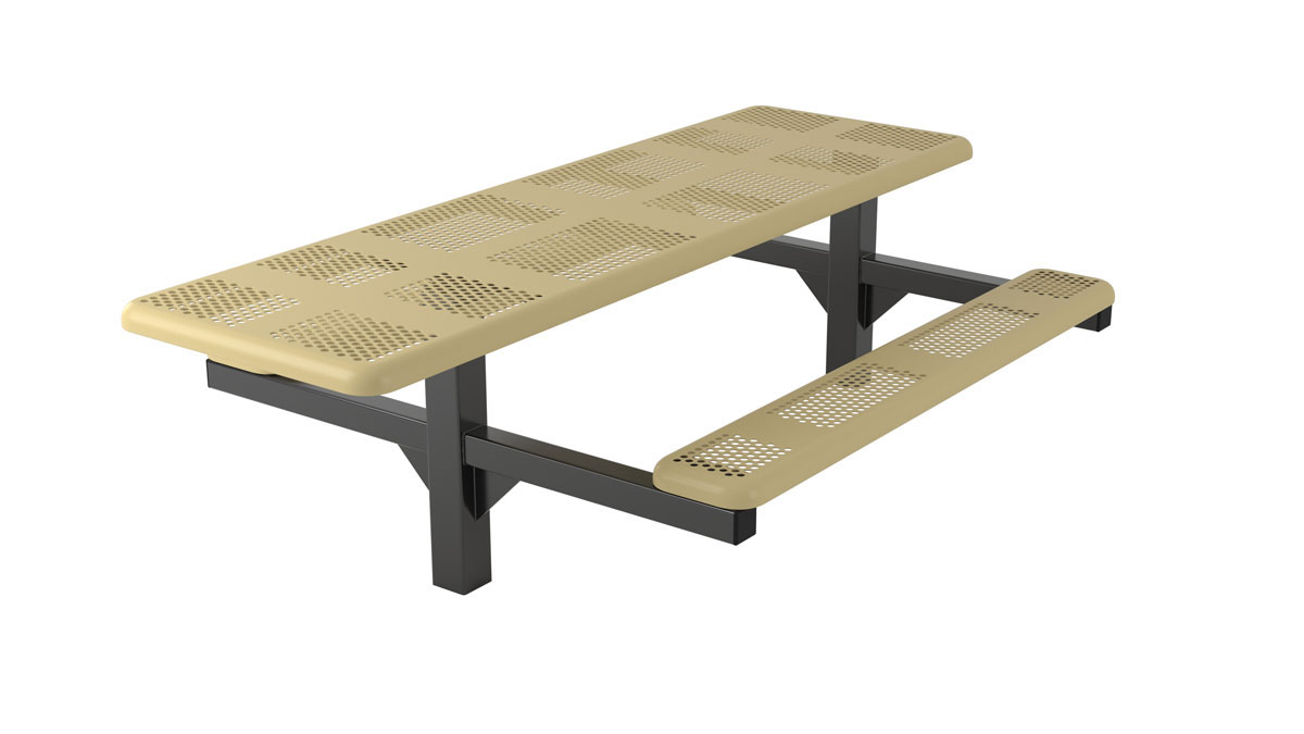 Accessible Perforated Rectangle Pedestal Table